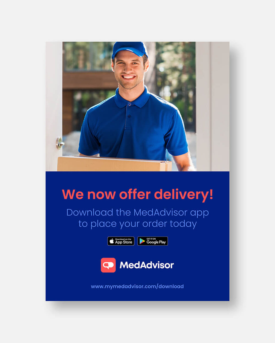 A3 Poster 'We Now Offer Delivery' – MedAdvisor