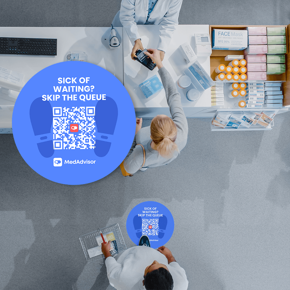Skip The Queue Floor Decals – MedAdvisor